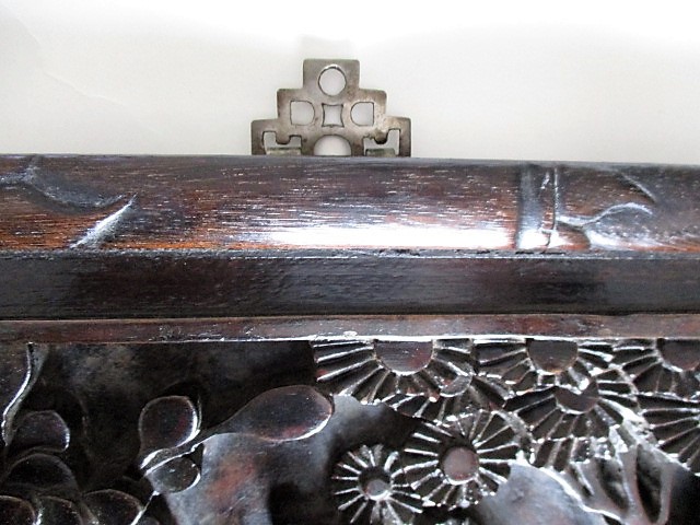 Chinese carved wooden wall plaque - Rod Naylors Antique Restoration