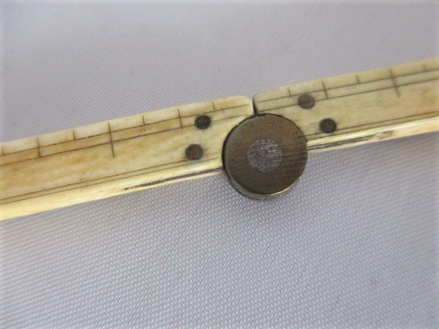 Antique folding rule, ivory and brass - Rod Naylors Antique Restoration