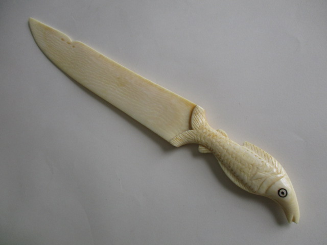 Carved ivory letter opener - Rod Naylors Antique Restoration