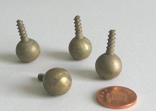 Solid brass ball feet, smallest - Rod Naylors Antique Restoration