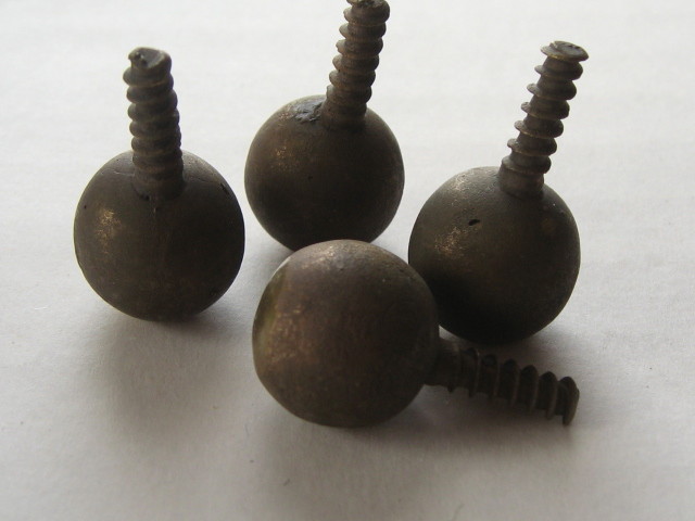 Solid brass ball feet - Rod Naylors Antique Restoration